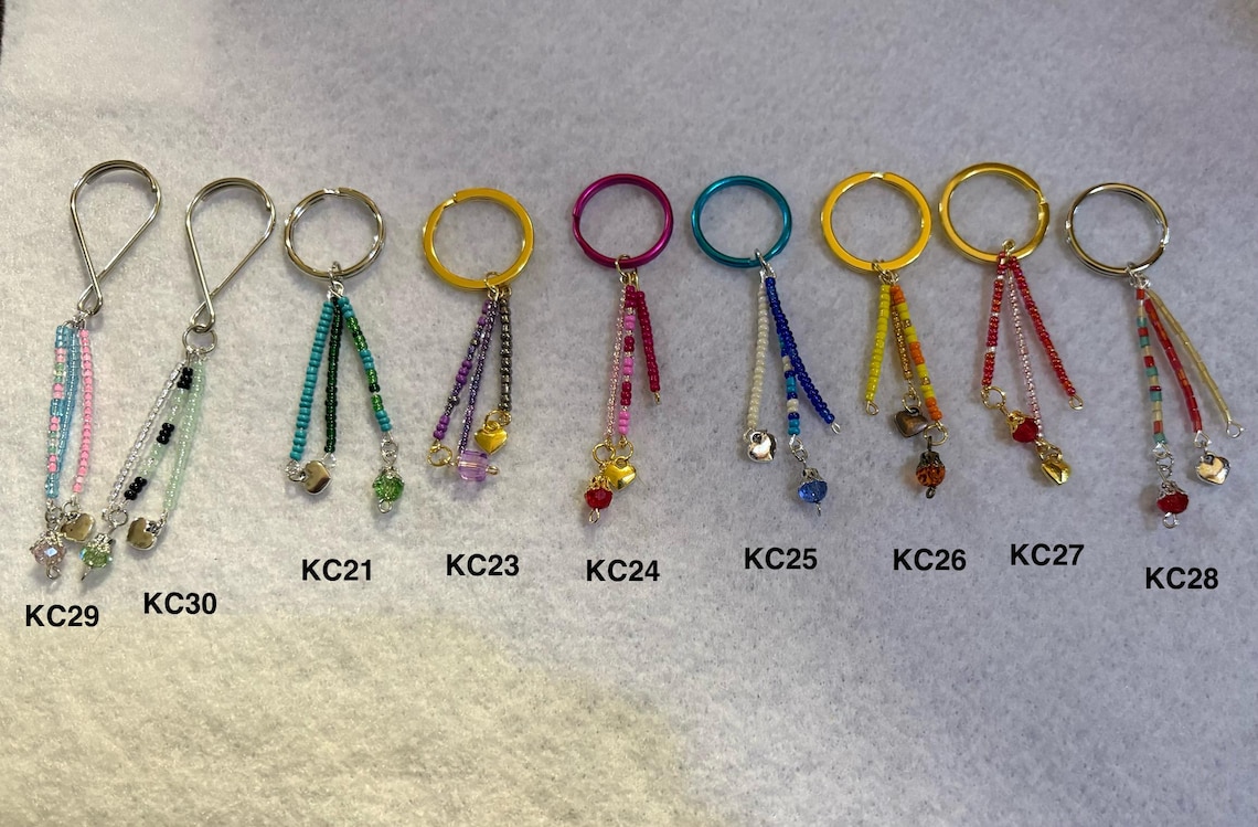 Handcrafted Beaded Key Rings - Etsy