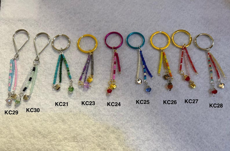 Handcrafted Beaded Key Rings - Etsy