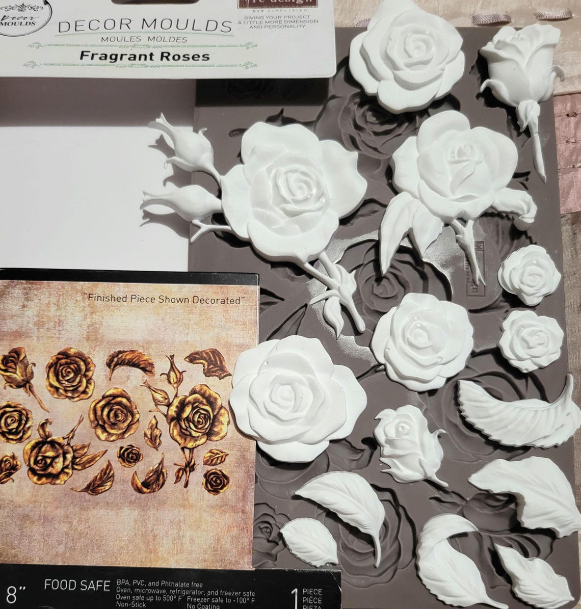 Fragrant Roses Resin Onlay Set/resin Furniture Applique/art Applique - Etsy