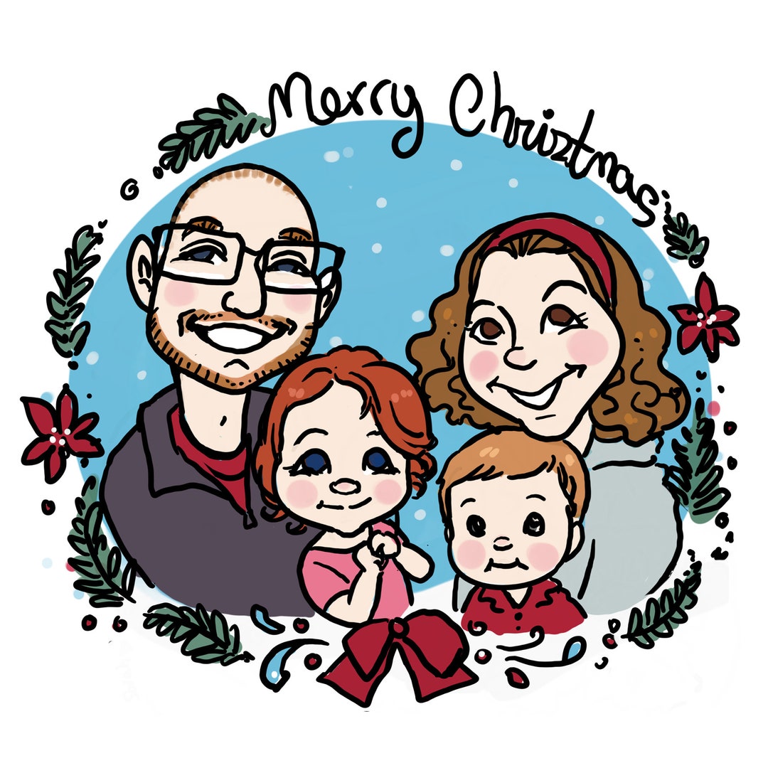 Cute Mini Caricatures – Hand-drawn Cartoon Portrait | Custom Family ...