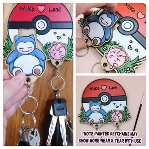 CUSTOM Couple Keyholder Wood Keychain Set - Etsy