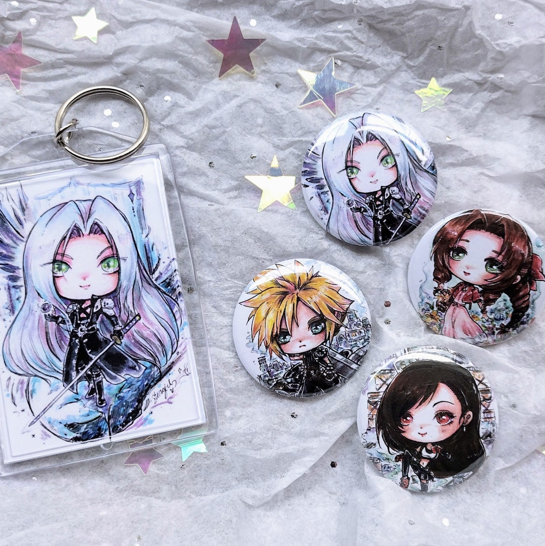 Fantasy Video Game Chibi Art - Anime Style Buttons, Keychains, or ...