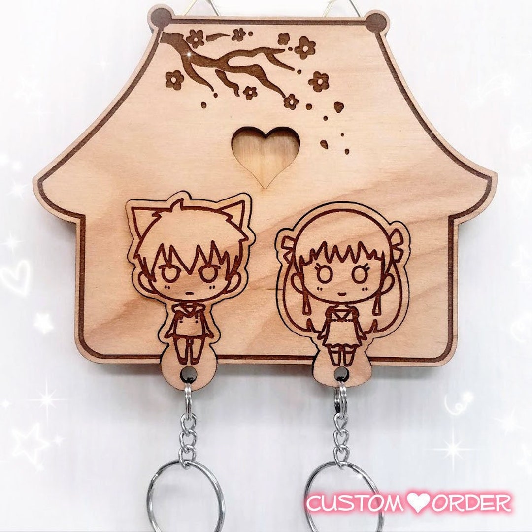 CUSTOM Engraved Couple Wall Keyholder Keychain Set - Etsy