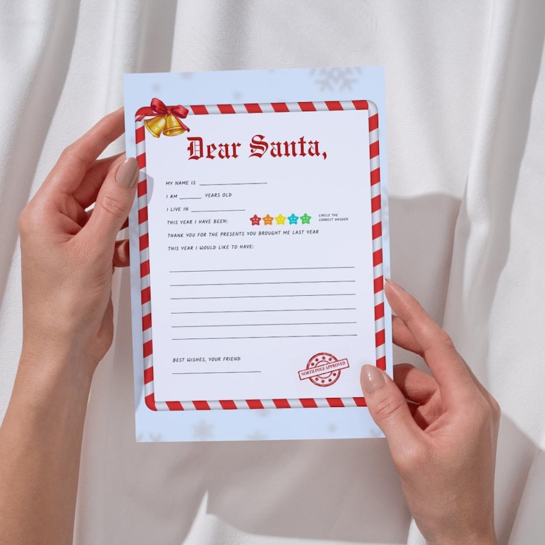 Santa Letter and Reply Printable PDF for Kids Christmas Gift Write and ...