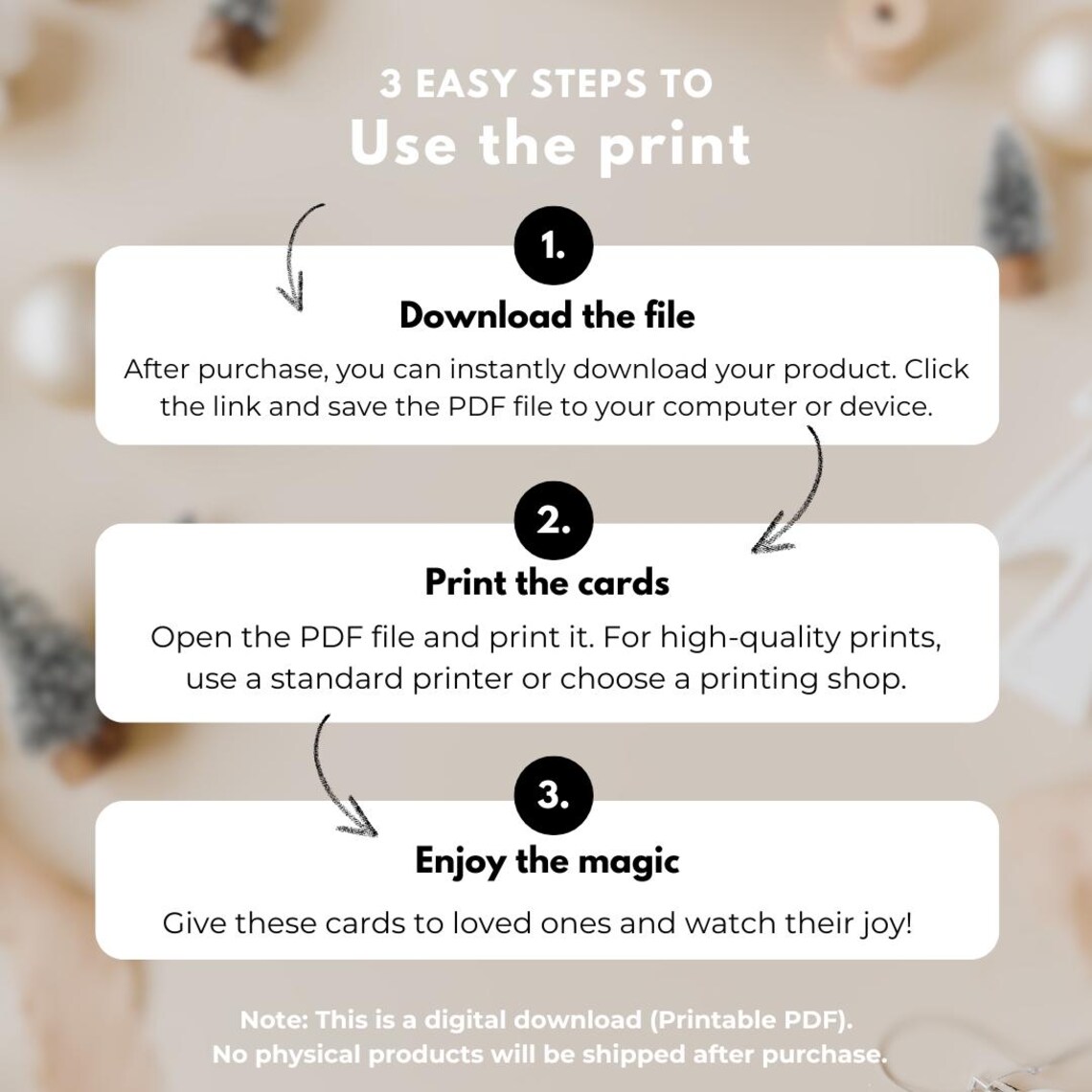 Set of 3 Printable Christmas Cards – Instant Download - Etsy