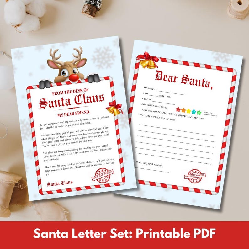 Santa Letter and Reply | Printable PDF | for Kids | Christmas Gift ...