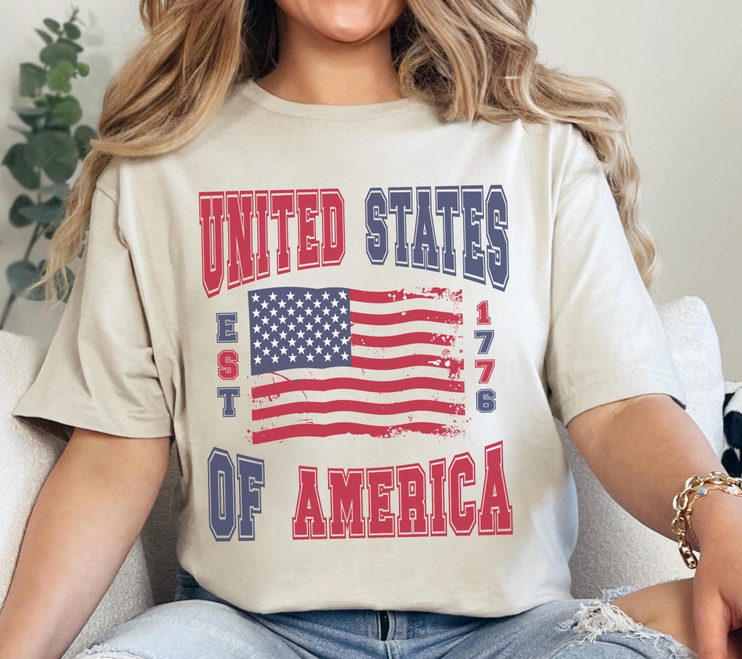 Unisex USA Flag Shirt, Vintage 1776 Patriotic Top, Plus Size - Etsy