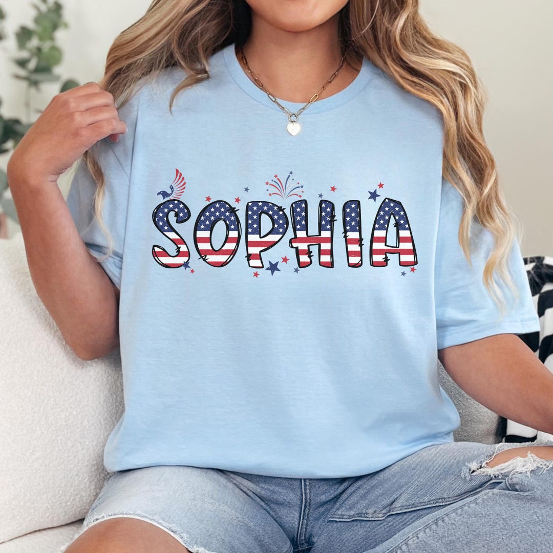 Custom Name American Flag Shirt,personalized USA Flag Lettering Tee ...