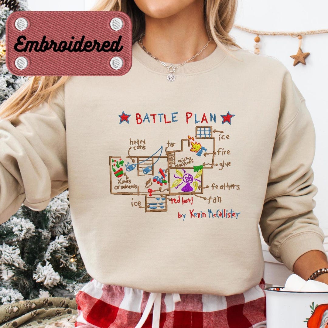 Embroidery Battle Plan Sweatshirt,christmas Sweatshirt,christmas Movie ...