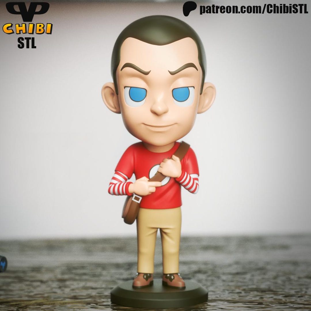 Sheldon Chibi Figure Big Bang Theory Chibi Stl. - Etsy