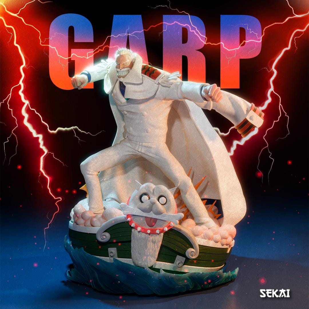 Figurine / Resin Bust One Piece Monkey D. Garp, Sekai 3D Models. - Etsy