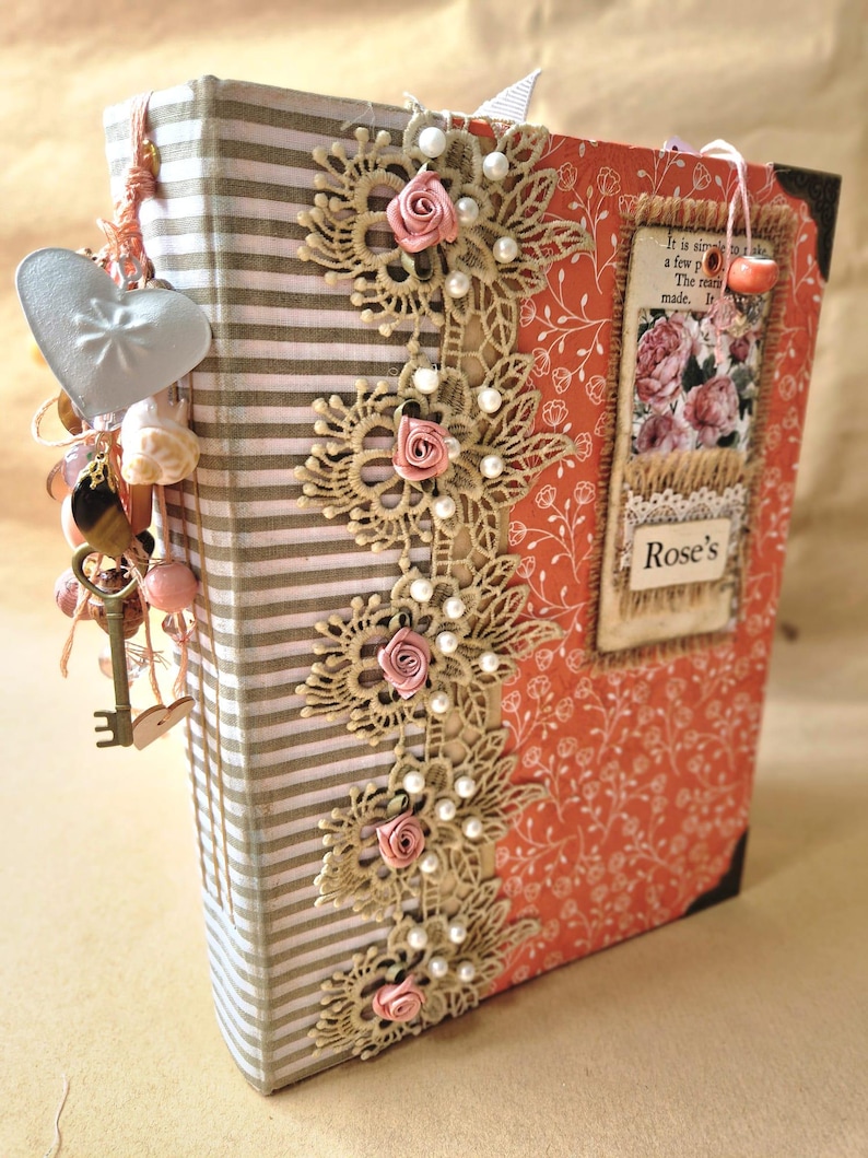 Handmade Rose Themed Junk Journal - Etsy UK