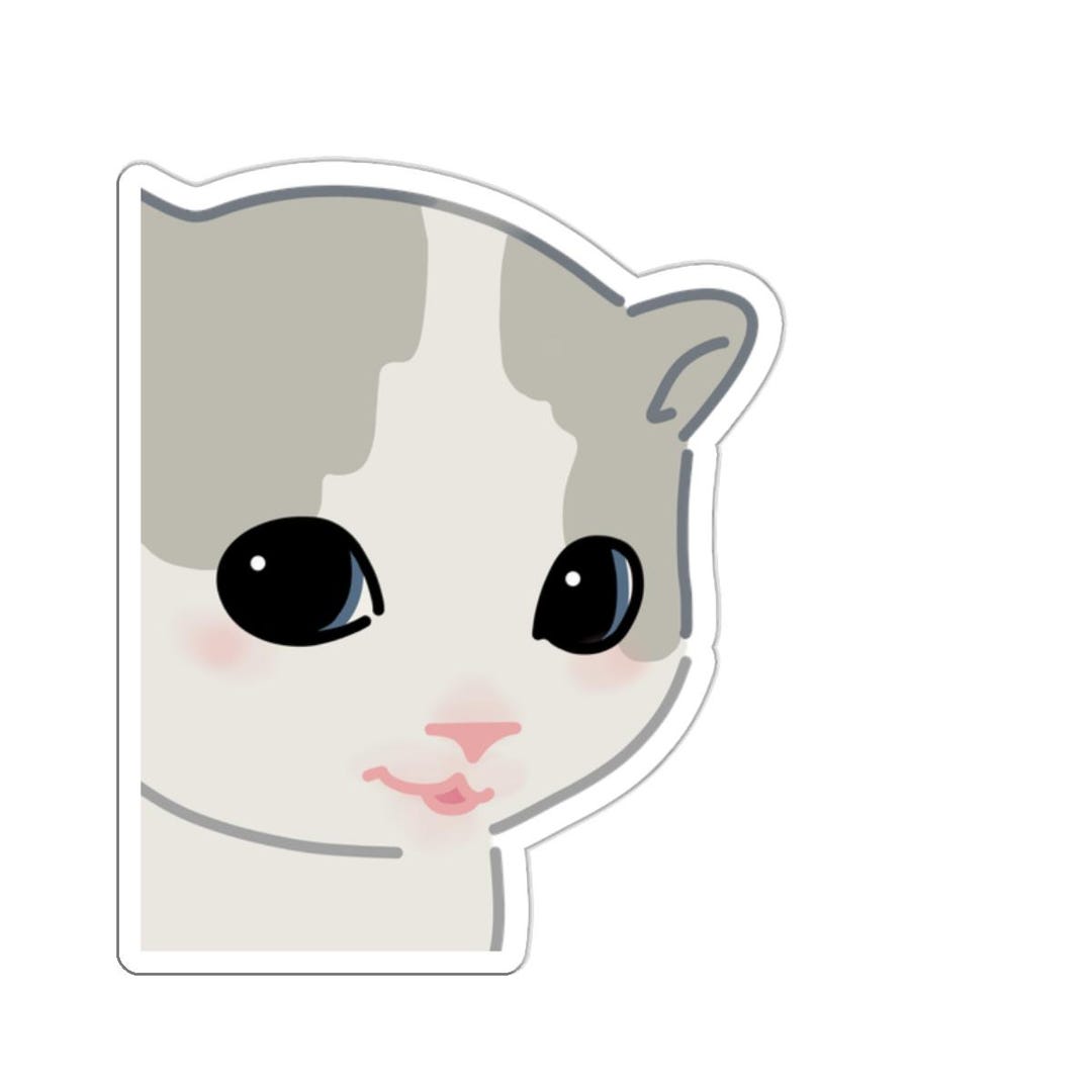 Hehe Cat Waterproof Sticker, Meme Drawing, Cat Stickers, Fun Laptop ...