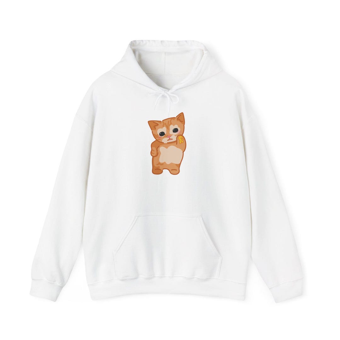 Peace Cat Meme Hoodie, Cute Cat Drawing Sweatshirt, Funny Cat Graphic ...