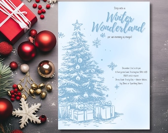 Winter Wonderland Christmas Party Invitation - Etsy