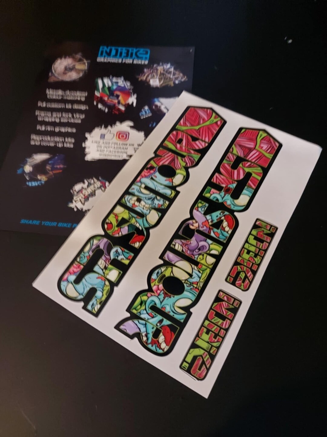 Sr Suntour Zombie Universal Fit Fork Stickers/graphics Junior Kids Bike ...