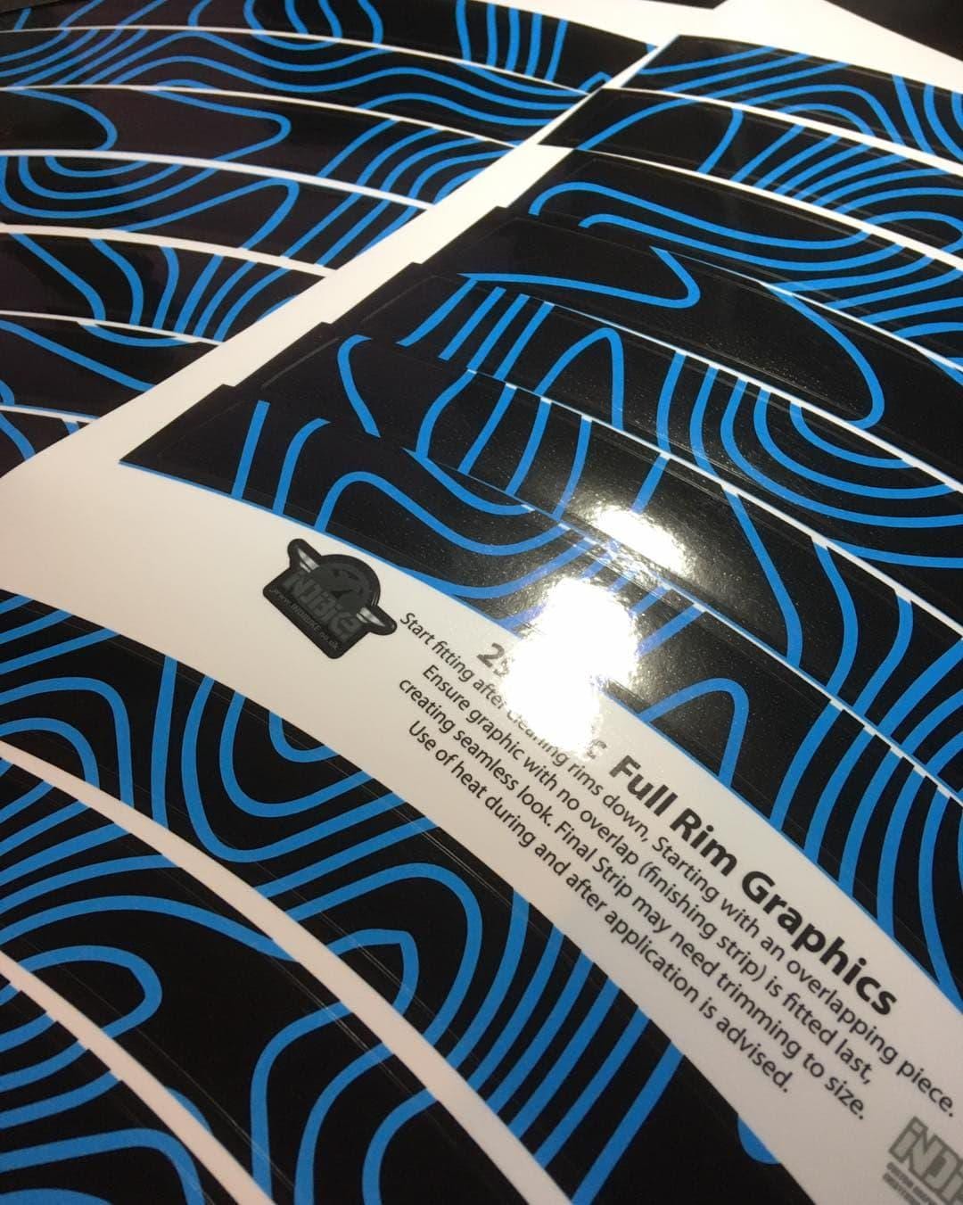 Map Line Squiggle Custom Colour Full Rim Wheel Wrap Stickers Graphics ...