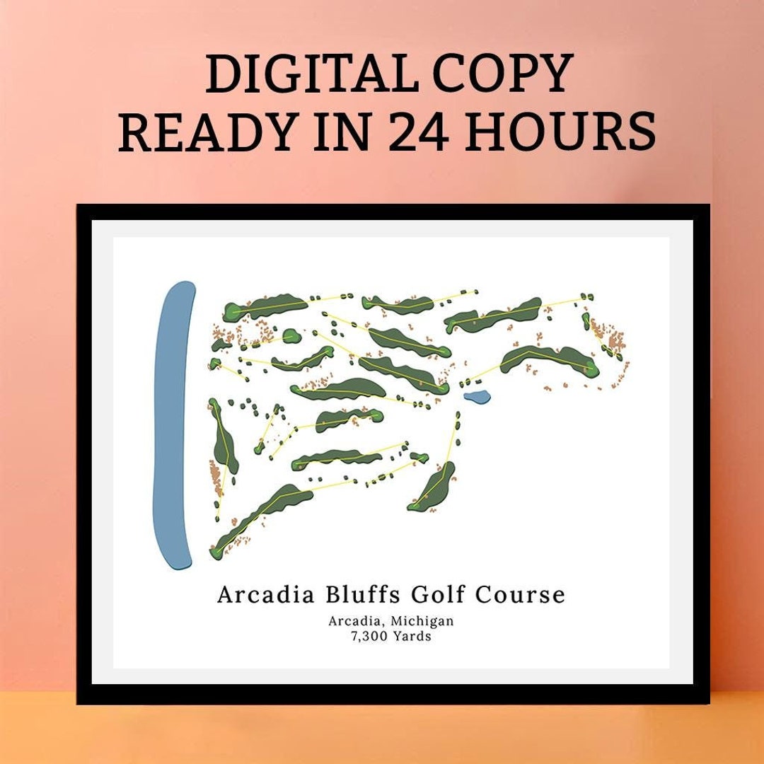 Arcadia Bluffs Golf Course Map Print, Any Map of Golf Course Prints ...