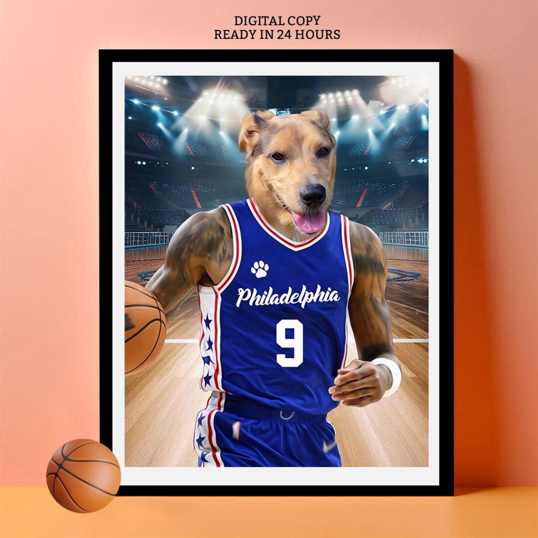 Custom Basketball Portrait From Photo, Pet in Philadelphia Basketball ...