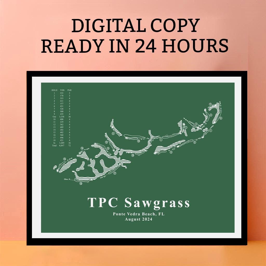 TPC Sawgrass Golf Course Prints, Any Personalized Golf Course Poster in ...