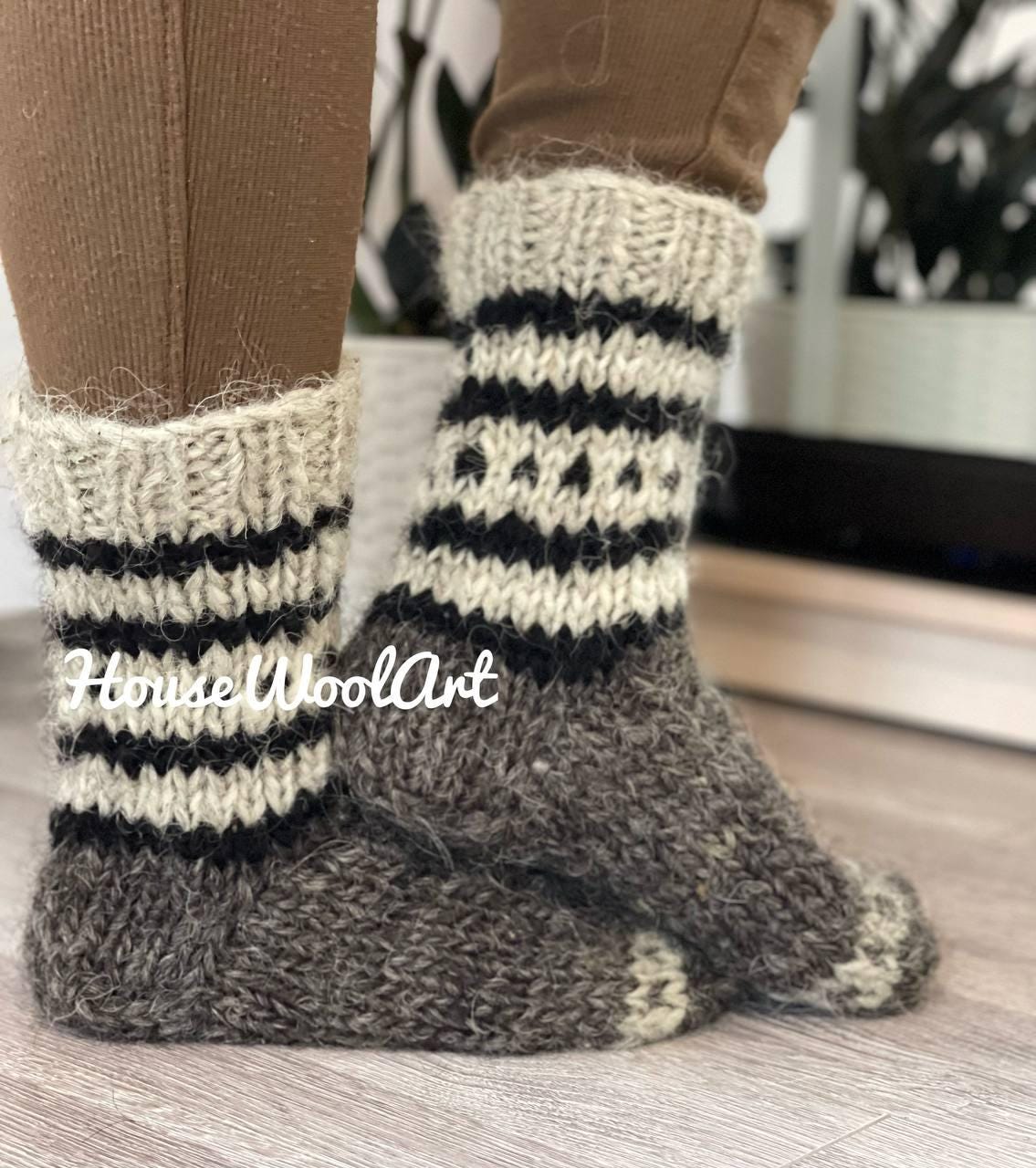 Handmade Organic Wool Socks: Extra Thick Winter Bed Socks Unisex ...