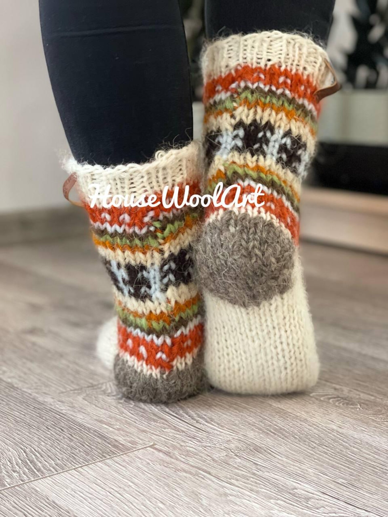 Extra Thick Wool Bed Socks, Hand-knitted With Pure Organic Wool | Large ...