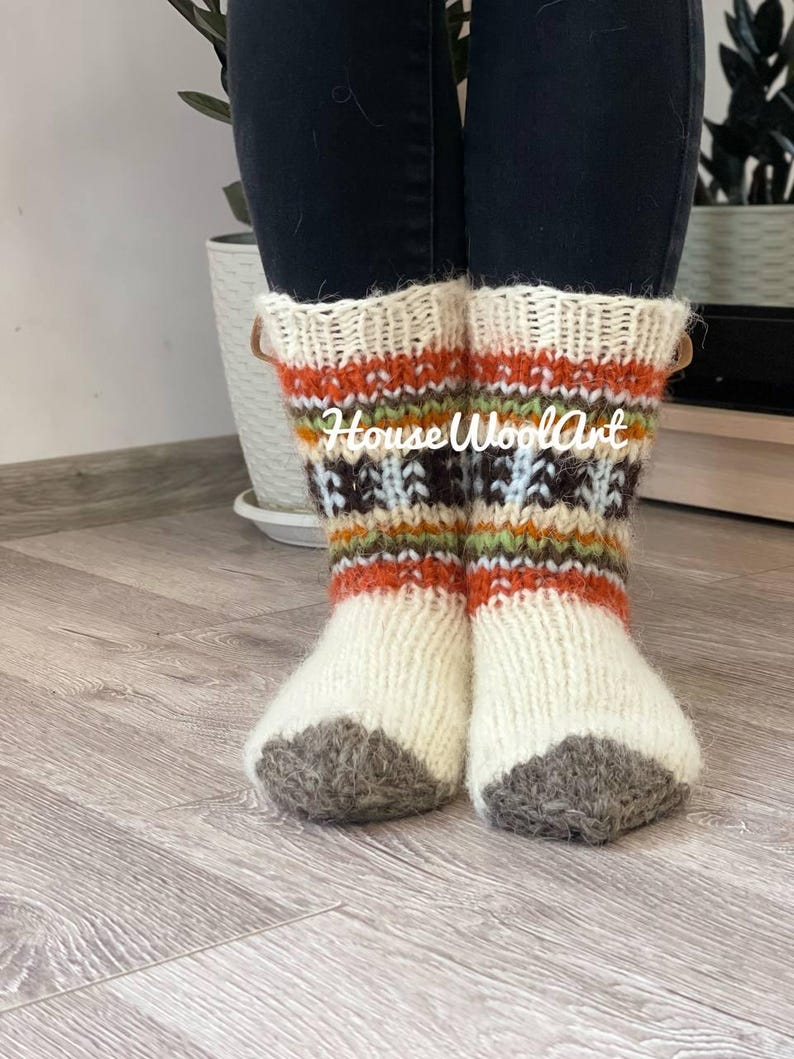 Extra Thick Wool Bed Socks, Hand-knitted With Pure Organic Wool | Large ...