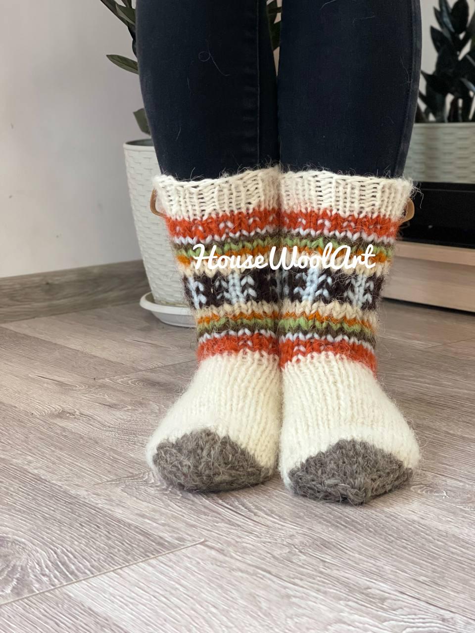 Extra Thick Wool Bed Socks, Hand-knitted With Pure Organic Wool | Large ...