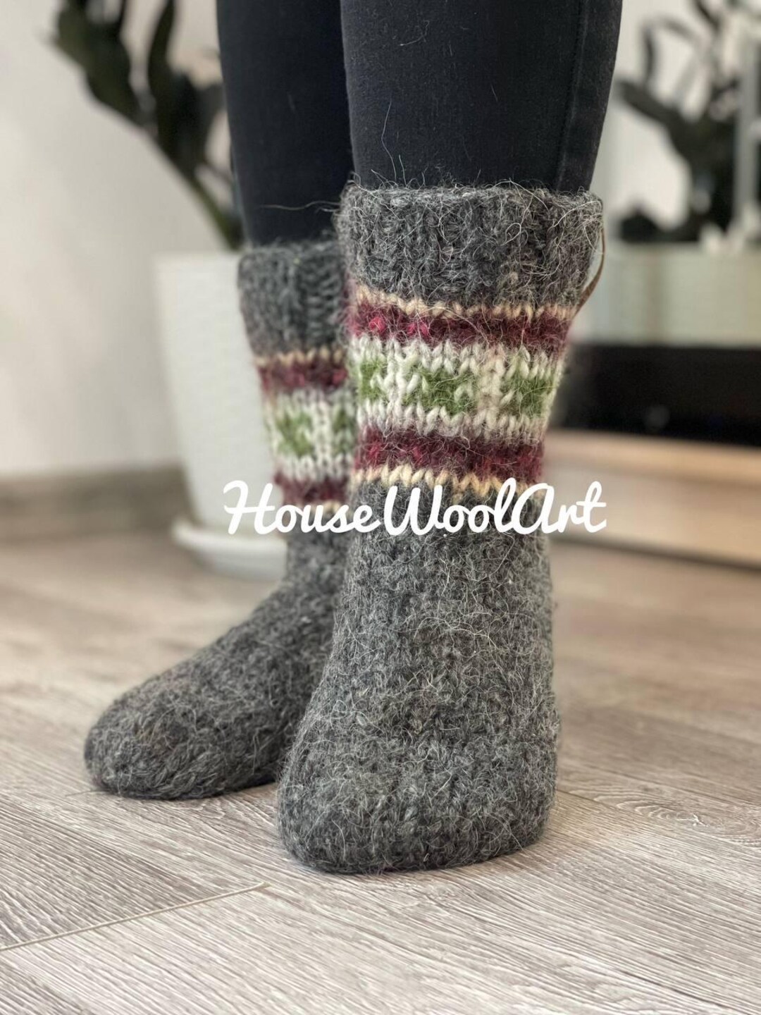 Handmade Wool Socks: Thick, Warm, Cozy - Unisex Christmas Ussizes (5–15 ...