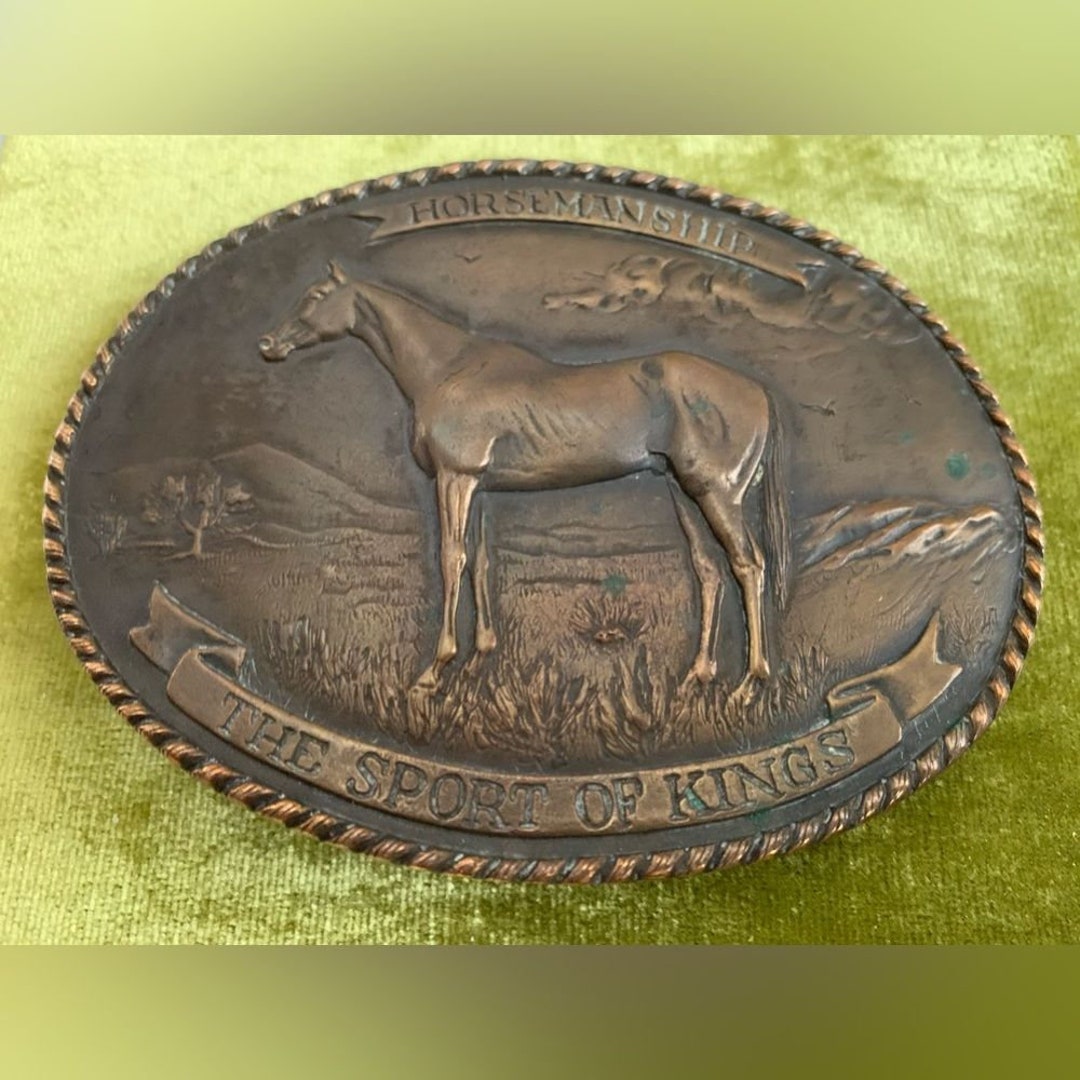 Al Shelton HORSEMANSHIP the Sport of Kings 1974 Belt Buckle 785 Out of ...