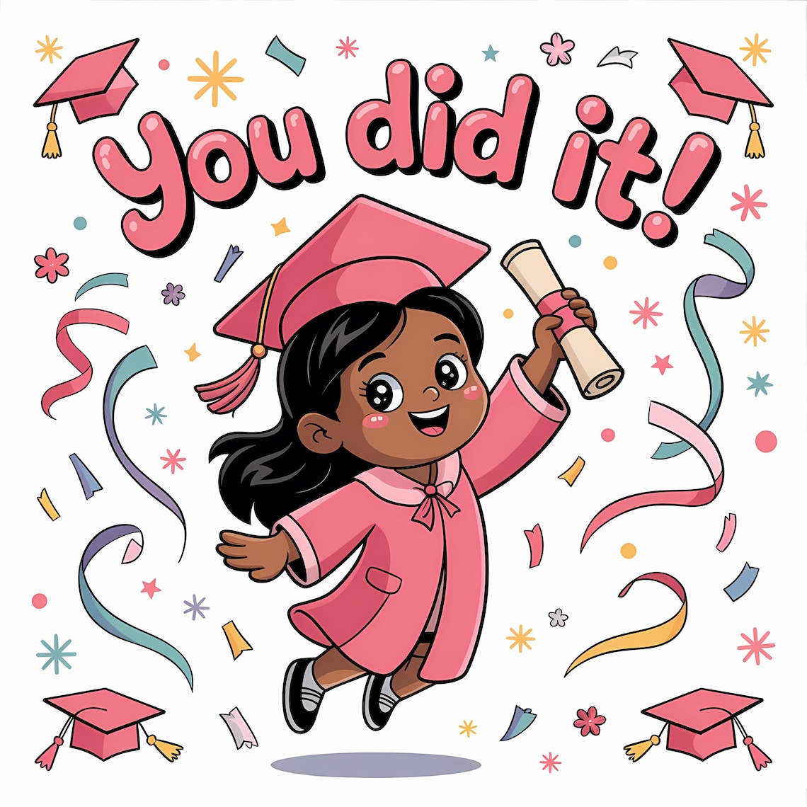 Graduate You Did It PNG Bundle | Cute Graduation Clipart | Transparent ...