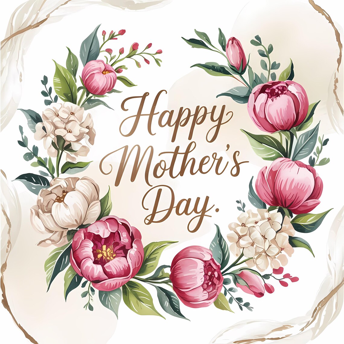 Happy Mother’s Day Floral Wreath PNG | 8 Digital Designs With & Without ...