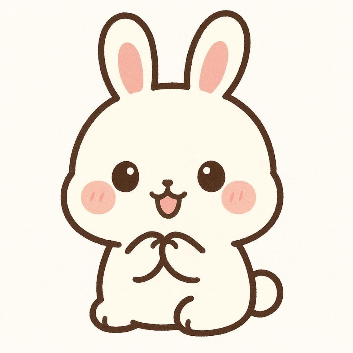 Little Cute Bunny PNG Sticker Set | Kawaii Bunny Clipart | Transparent ...