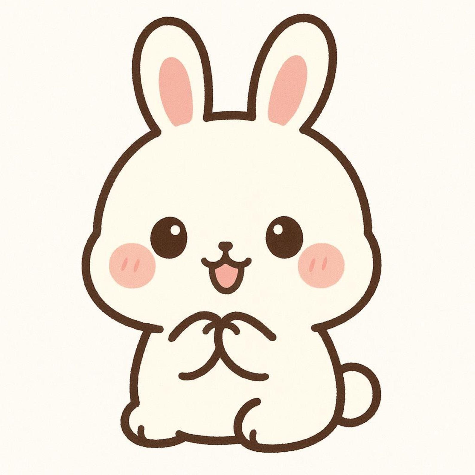 Little Cute Bunny PNG Sticker Set | Kawaii Bunny Clipart | Transparent ...