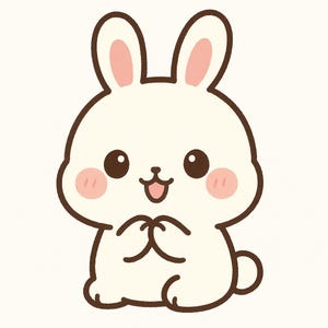 Little Cute Bunny PNG Sticker Set | Kawaii Bunny Clipart | Transparent ...