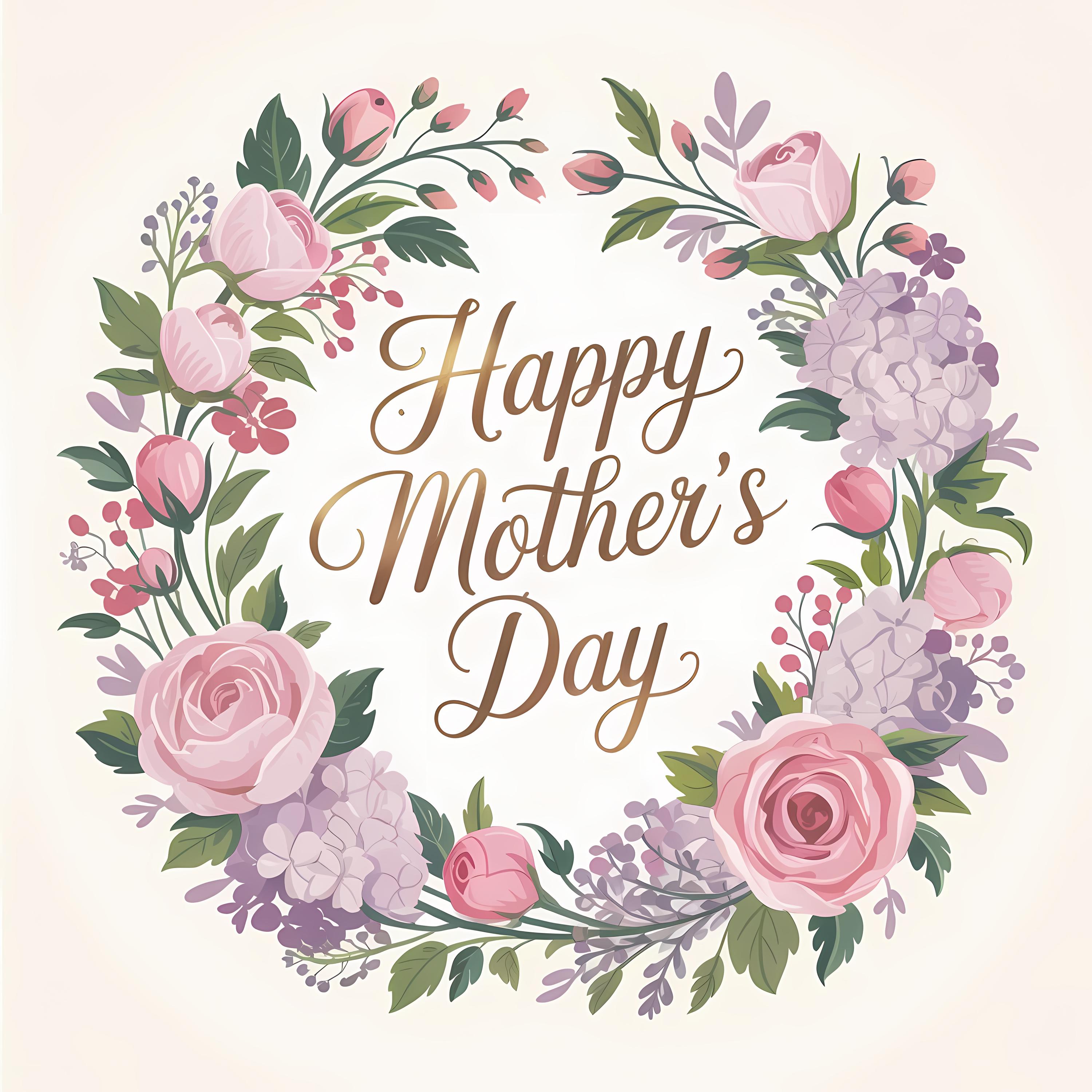 Happy Mother’s Day Floral Wreath PNG | 8 Digital Designs With & Without ...