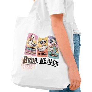 Bruh We Back Cute Duck Premium Clip Art – Funny Back to School PNG for ...