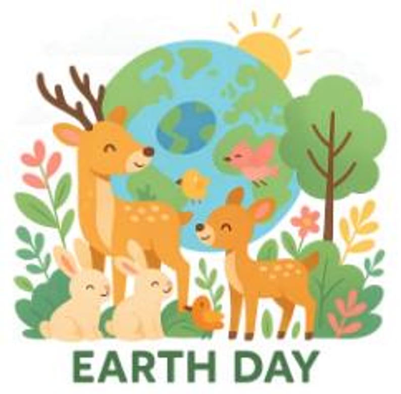Earth Day PNG Clipart | Cute Wildlife Animals & Planet Earth ...