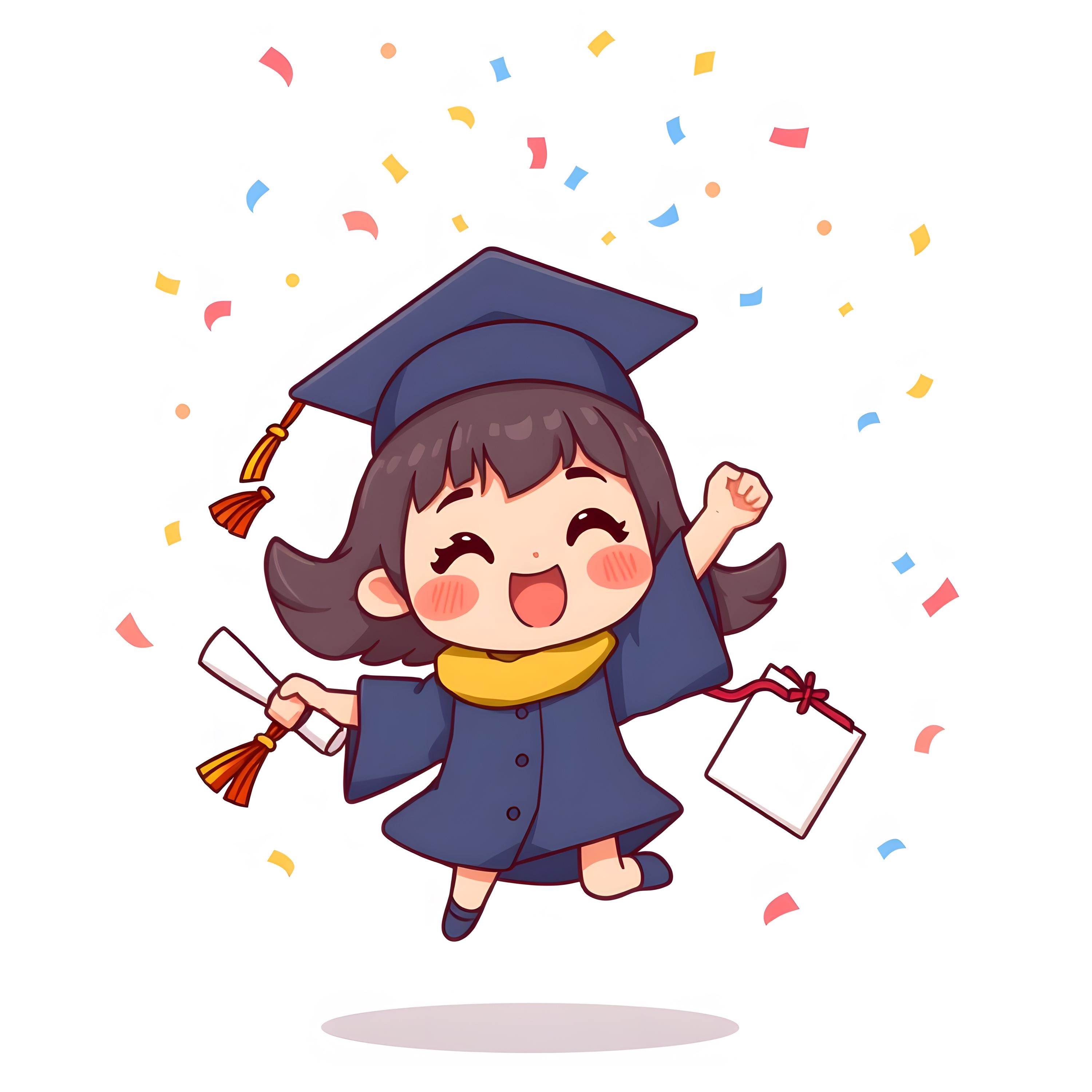 Cute Graduate PNG Bundle | Graduation Clipart for Stickers, Shirts ...