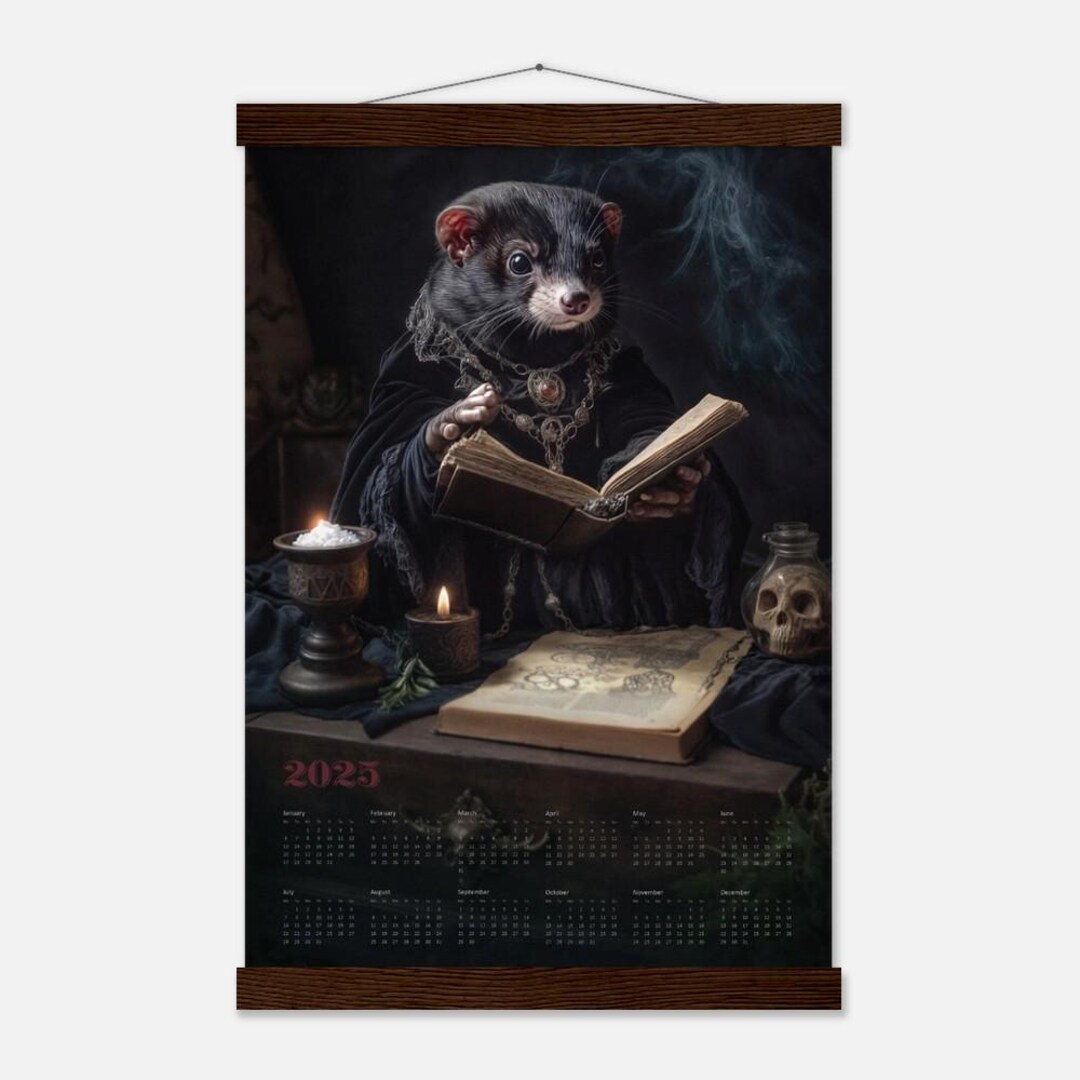 Goth Victorian Wall Calendar for 2025 With Hanger 30x45 Cm / 12x18 ...