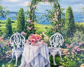 Tea Garden by the Sea Art Print by Susan Rios Floral Tea With - Etsy