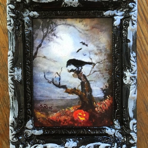 The Raven's Night Print by Susan Rios Halloween Art - Etsy