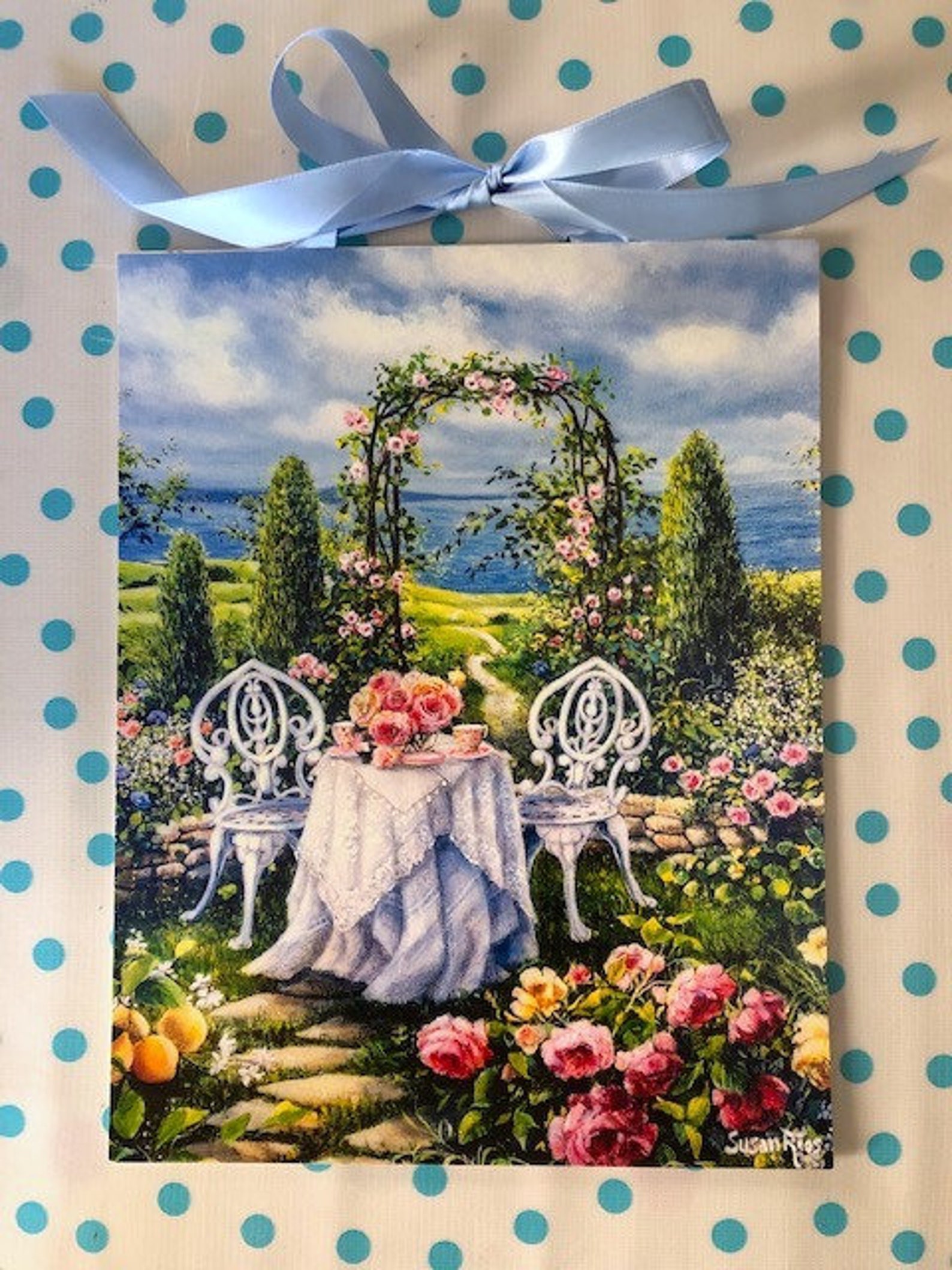 Tea Garden by the Sea Art Print by Susan Rios Floral Tea With - Etsy