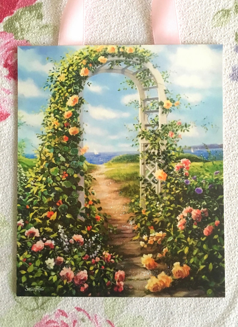 Ocean Print Seaside Art Rose Trellis Seascape Ocean Wall | Etsy