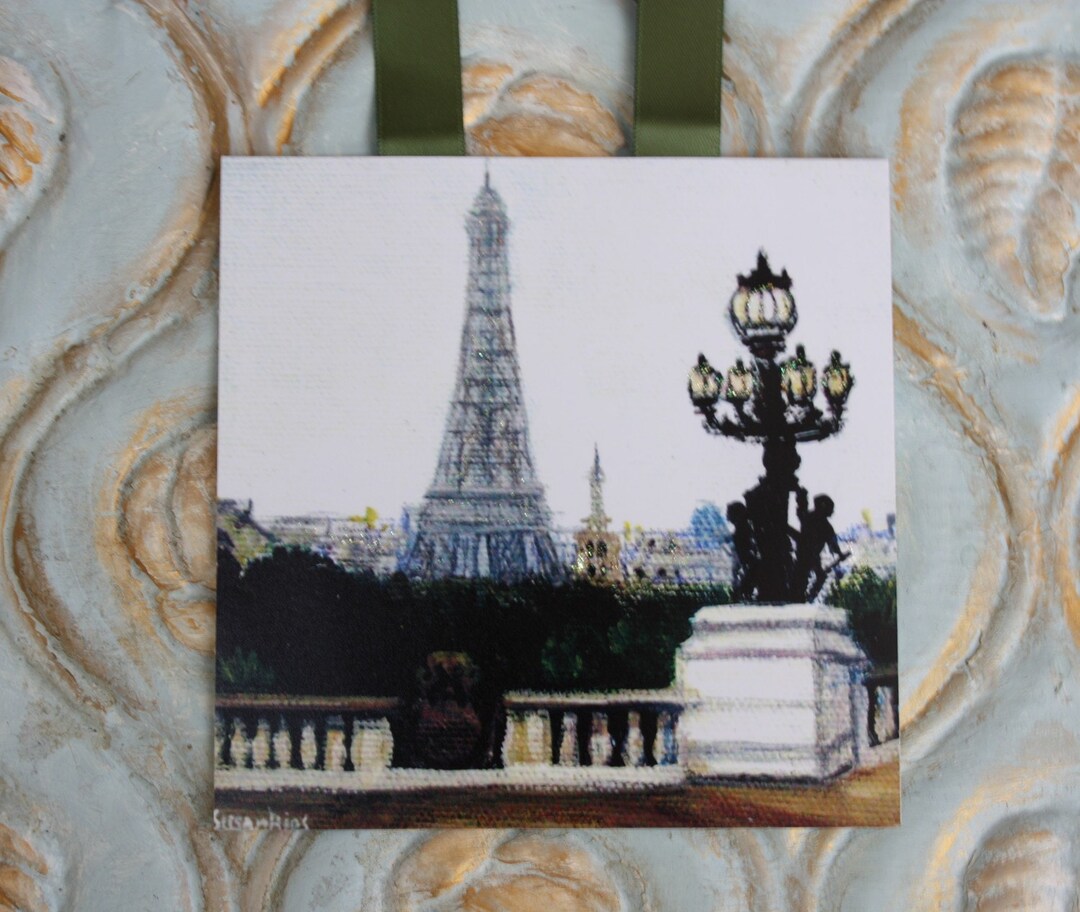 Small a Portrait of Paris 5x5 ORIGINAL Art Print W/hanging Ribbon - Etsy