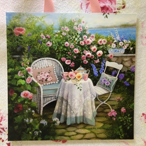 Seaside Tea Art Print by Susan Rios, Tea With Pink Roses, Tea in Floral ...