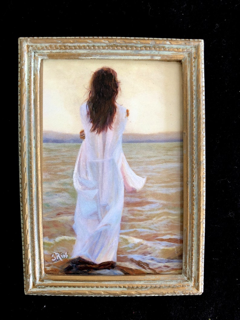 Miniature Art by Susan Rios Miniature Ocean Art Woman by the - Etsy