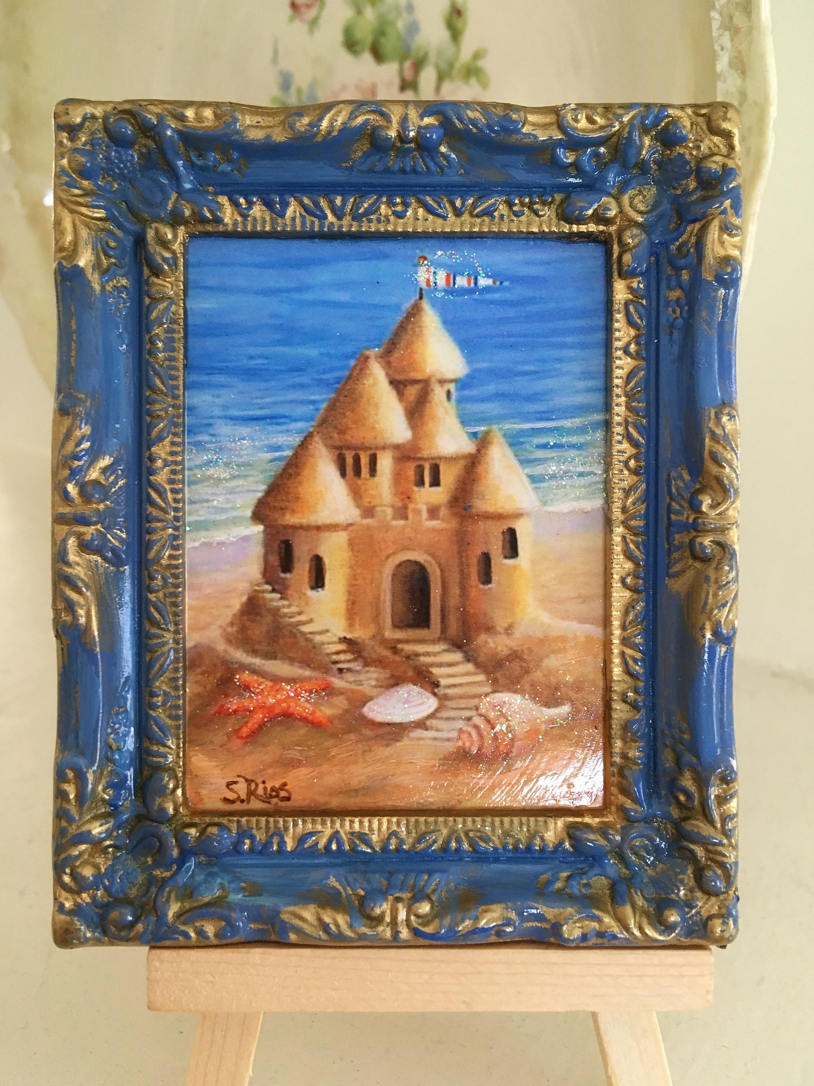 Sand Castle Miniature Print Sand Castle Miniature Art Susan | Etsy