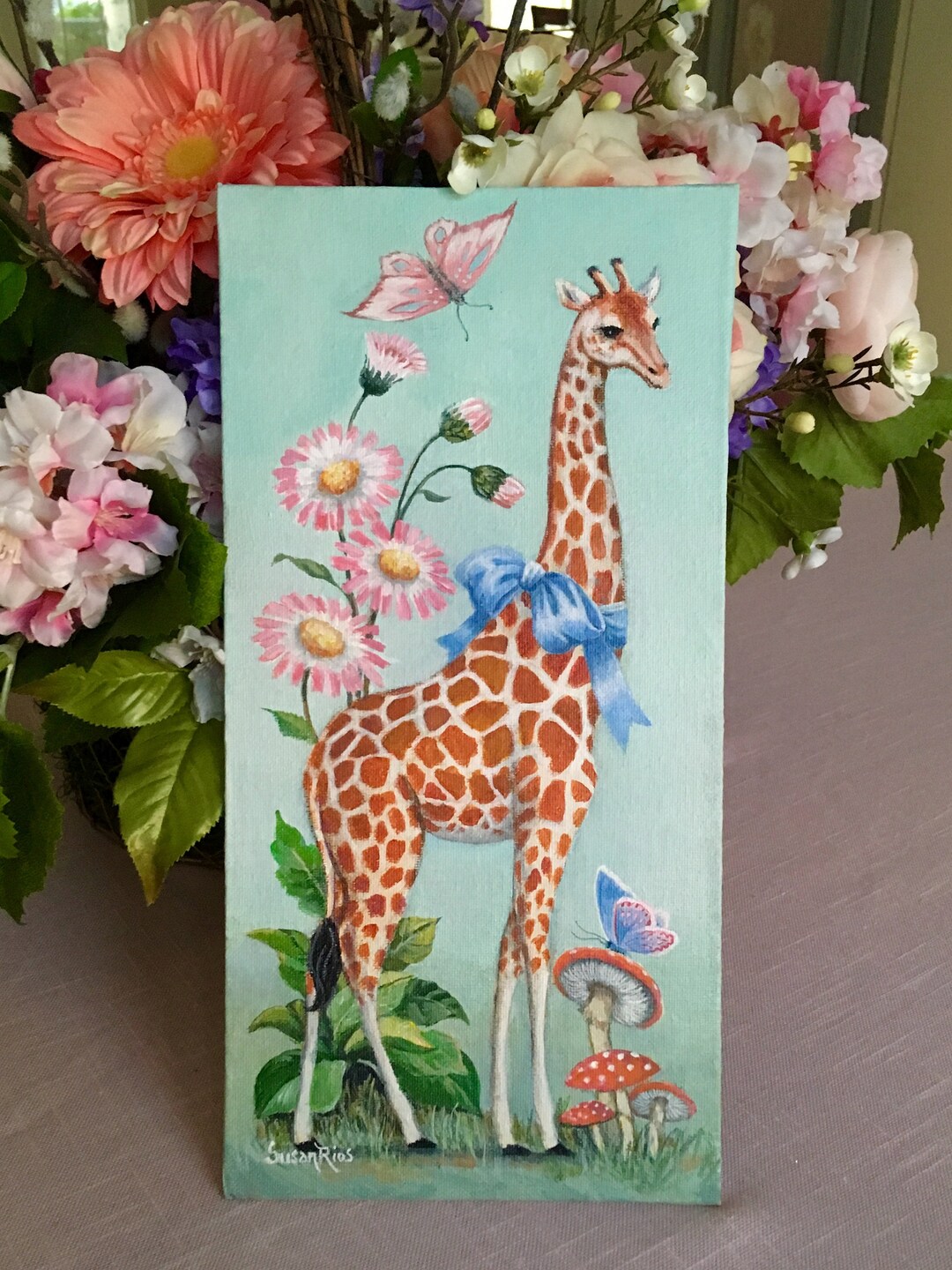 SALE Original Giraffe Painting, Giraffe Art, Animal Art, Giraffe Wall ...