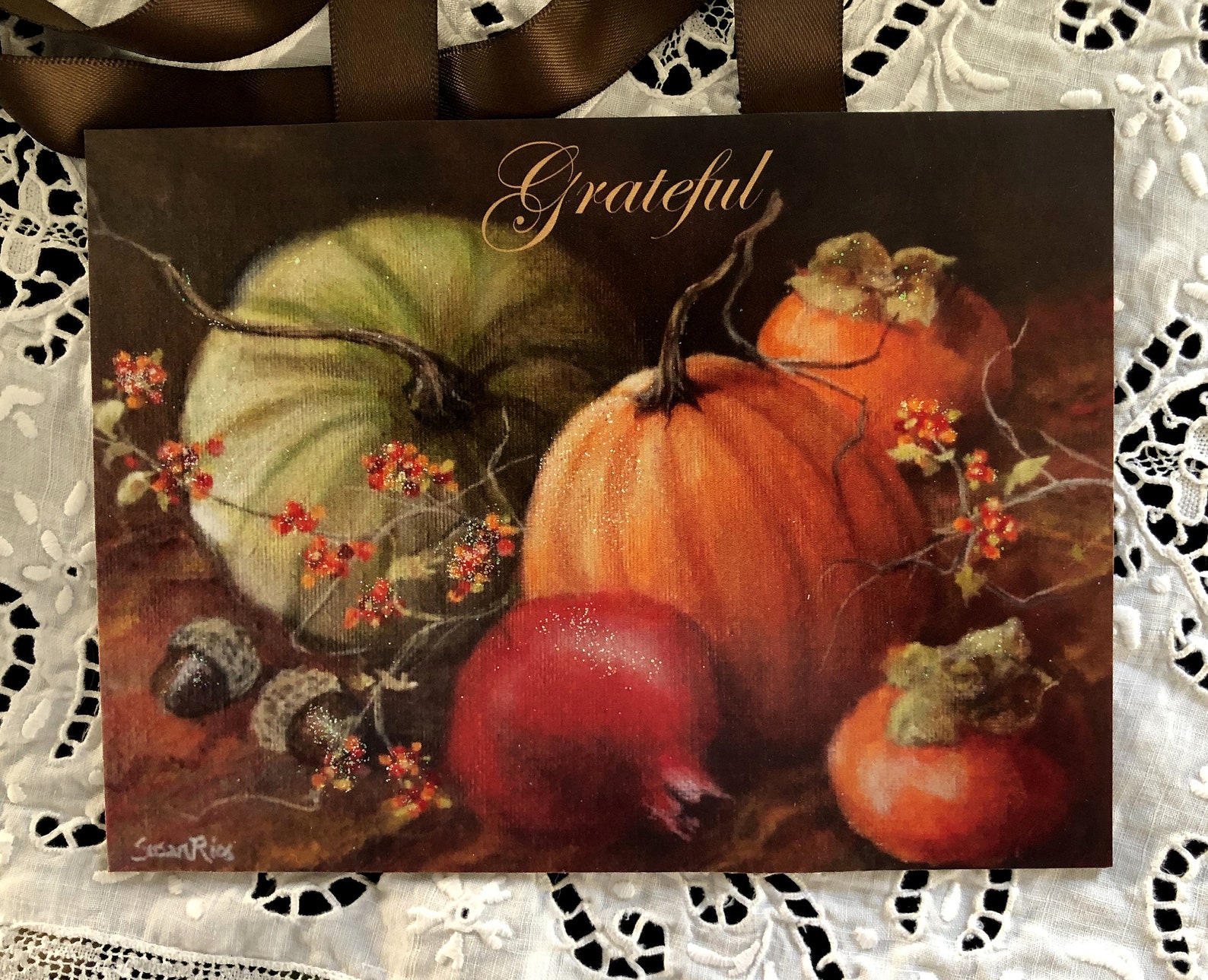 Grateful Autumn Art Print by Susan Rios Pumpkin - Etsy